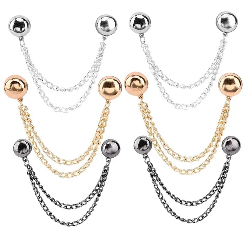 Серьги-цепочки с шариками, 3 шт, Mixed-6pcs