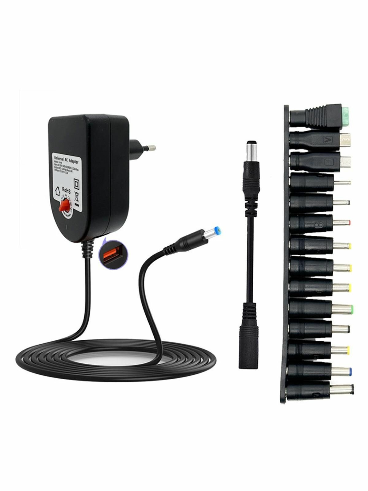 Электроника, Регулируемый адаптер питания 3-12 В, вход DC100-240V, преобразование в DC5521