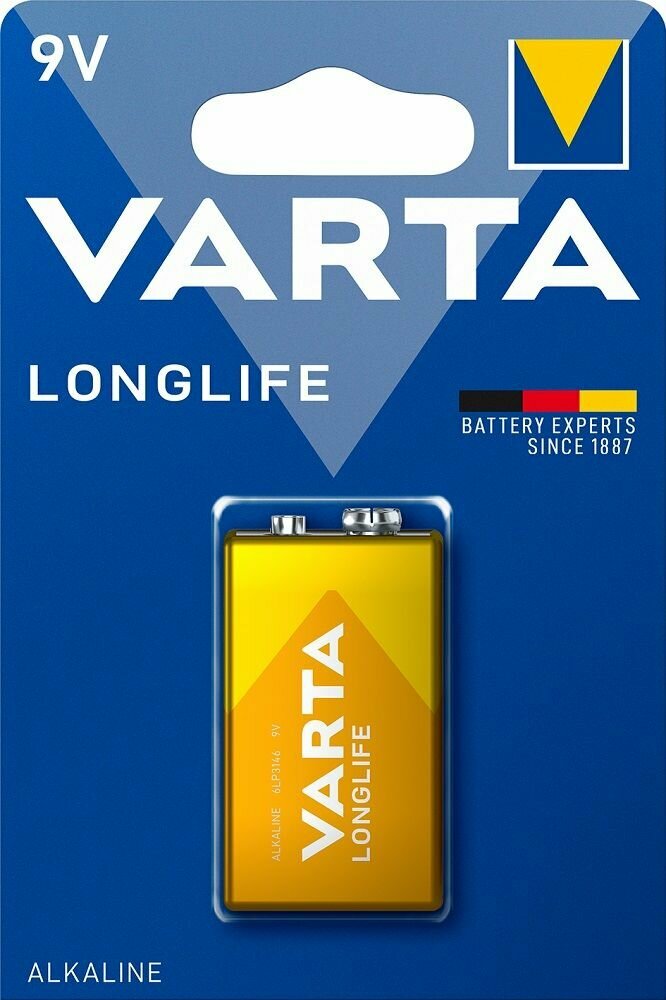Батарейка VARTA Longlife Крона 9V (6LR61), 1 шт. (1 шт. в блистере)