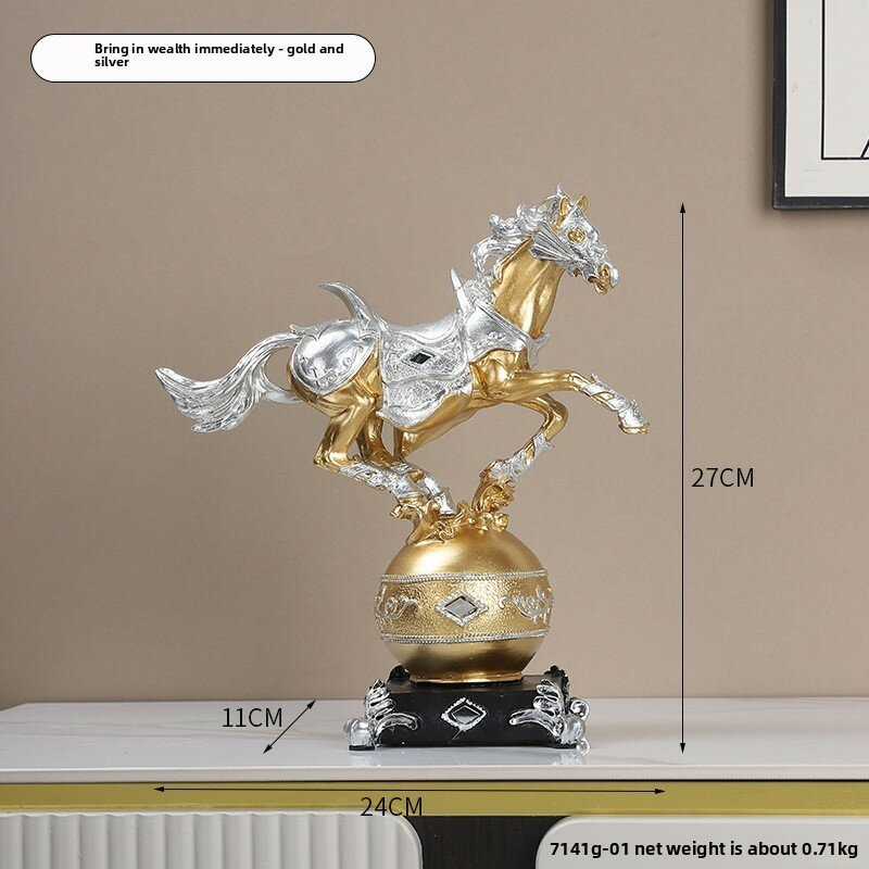 Статуэтка из смолы elegant horse, золотой