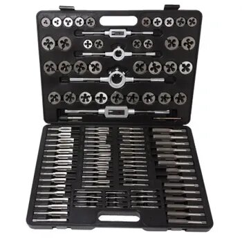 Набор метчиков и плашек 110 предметов в пластиковом кейсе