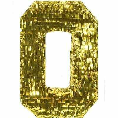 Пиньята весёлая затея цифра 0, золотистая, фольгированная