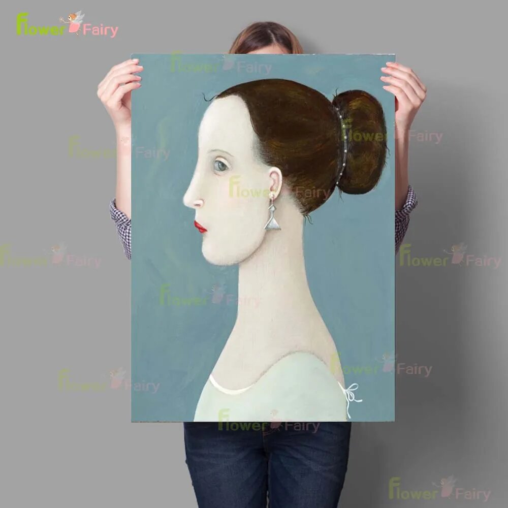 Абстрактный портрет девушки на холсте B, 15X20cm NoFrame