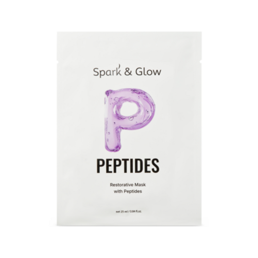 Маска тканевая для лица с пептидами - Spark&Glow Restorative mask with peptides, 25мл Spark&Glow