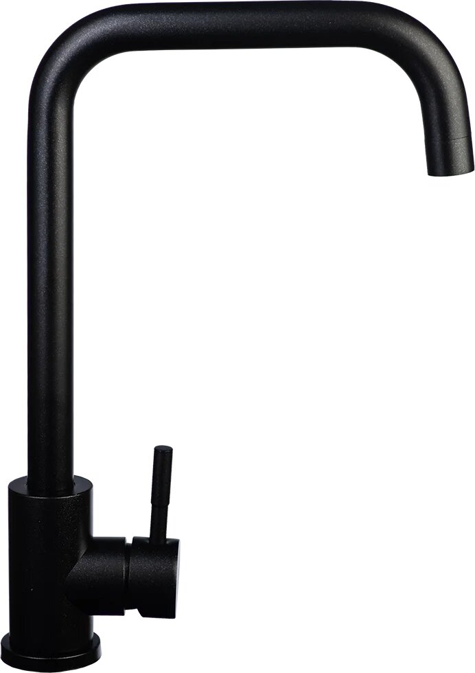 Смеситель для кухни Wisent W4998-4-25 с поворотным изливом, черный, матовый, однорычажный, нержавеющая сталь, с керамическим картриджем