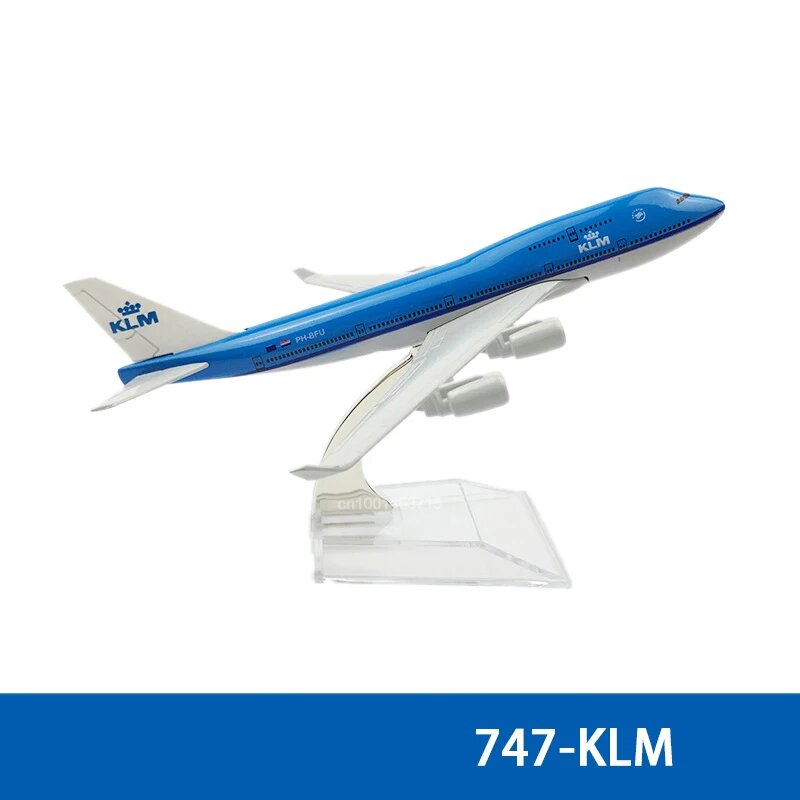 Металлическая модель самолета SOCOA Boeing 737 747 757 767 777 787 6 дюймов Синий, 747 KLM