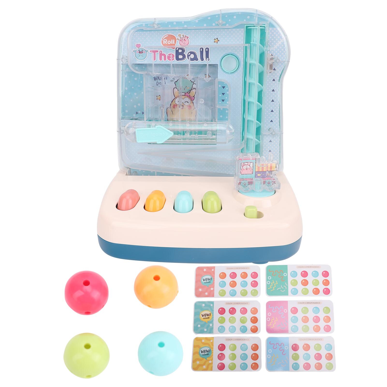 Детский игровой автомат для трекбола, развивающая головоломка, игрушка с катящимся шариком, интерактивная, развивает логическое мышление, синий.