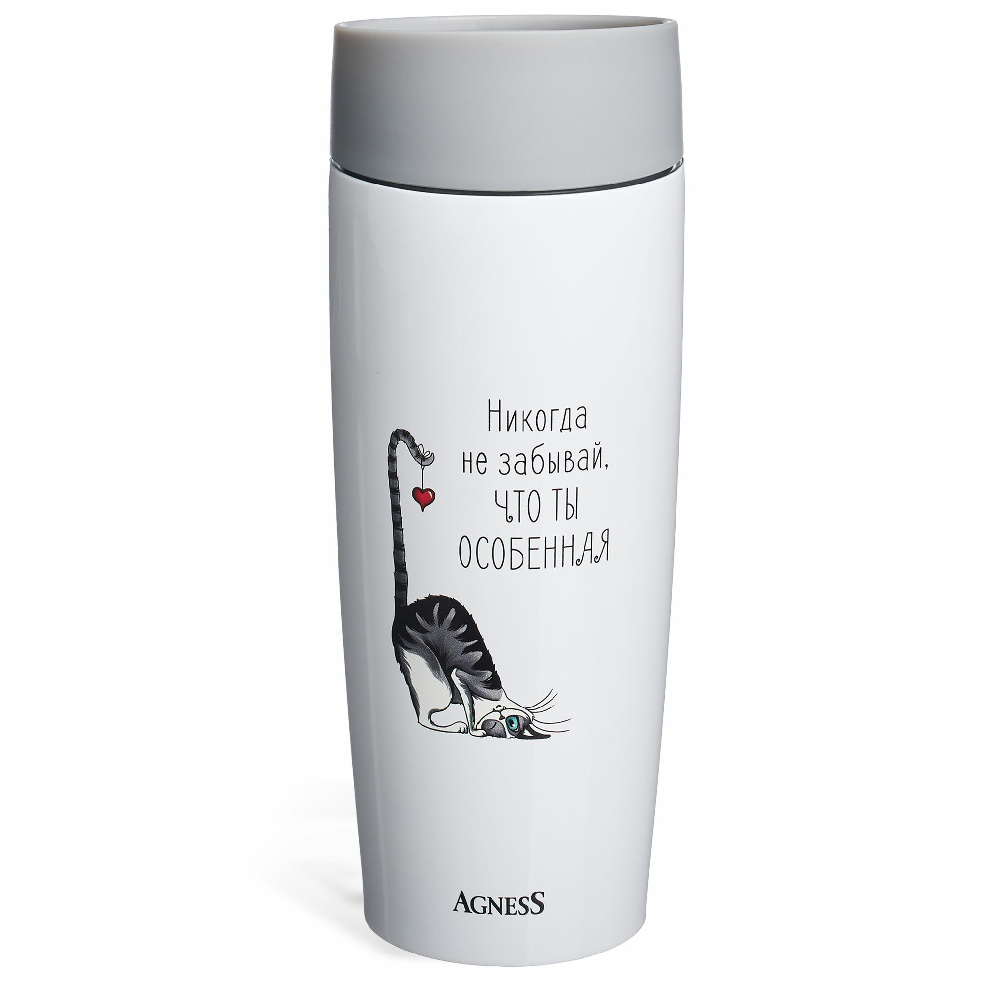 Термокружка agness особенная 360мл, колба нерж. сталь 18/10 KSG-709-122