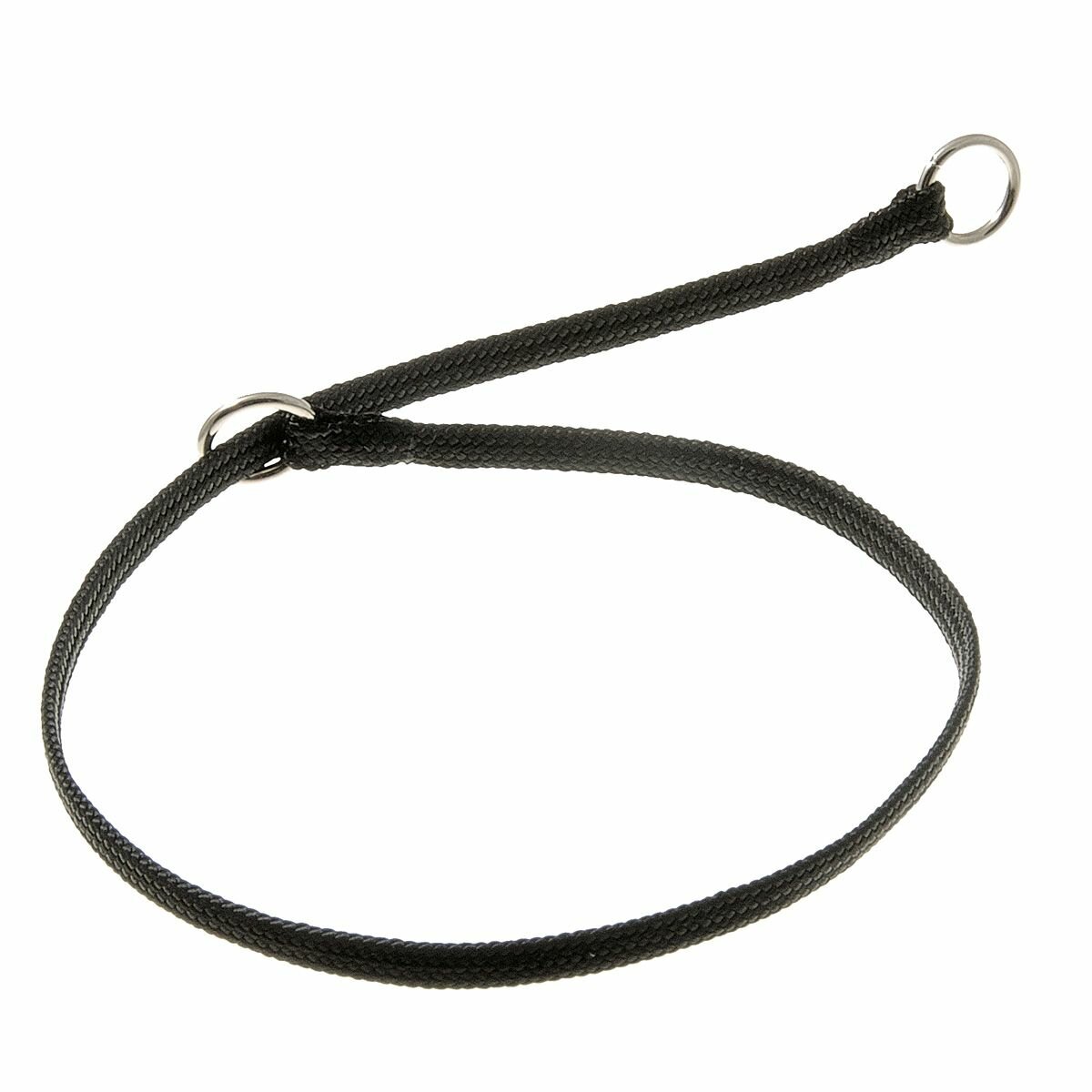 Ошейник-удавка с 2-я кольцами для собак, ширина 5 мм, длина 30 см (черный), 76-0850
