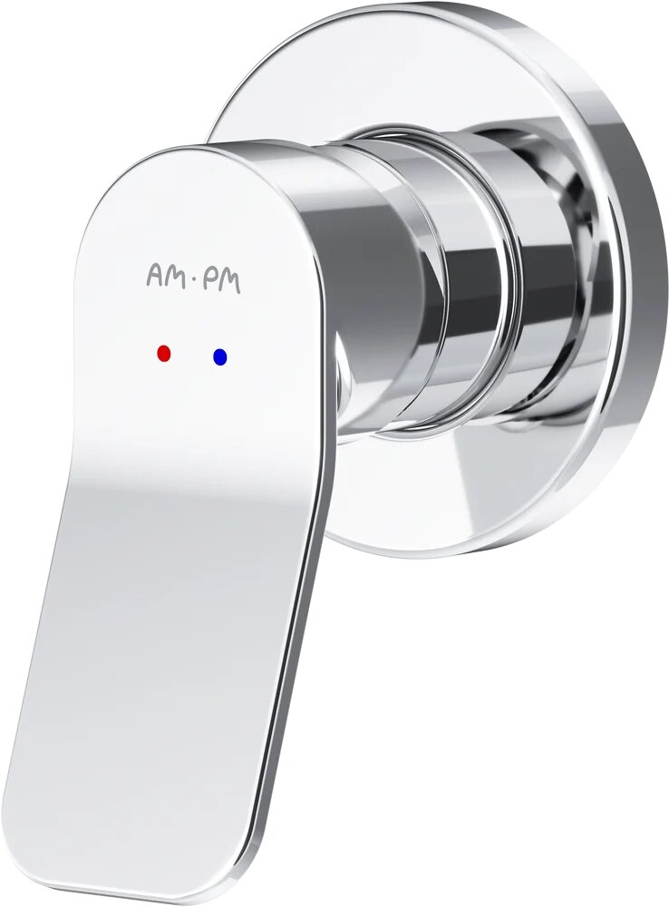 Встраиваемый смеситель для душа и ванны AM.PM X-Joy F85A65000 С внутренней частью, латунный, рычажный, настенный, хром, глянцевый, с керамическим картриджем