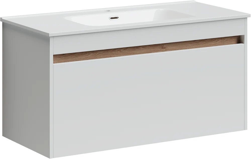 Тумба под раковину без столешницы Sancos Smart 99 см белый глянец