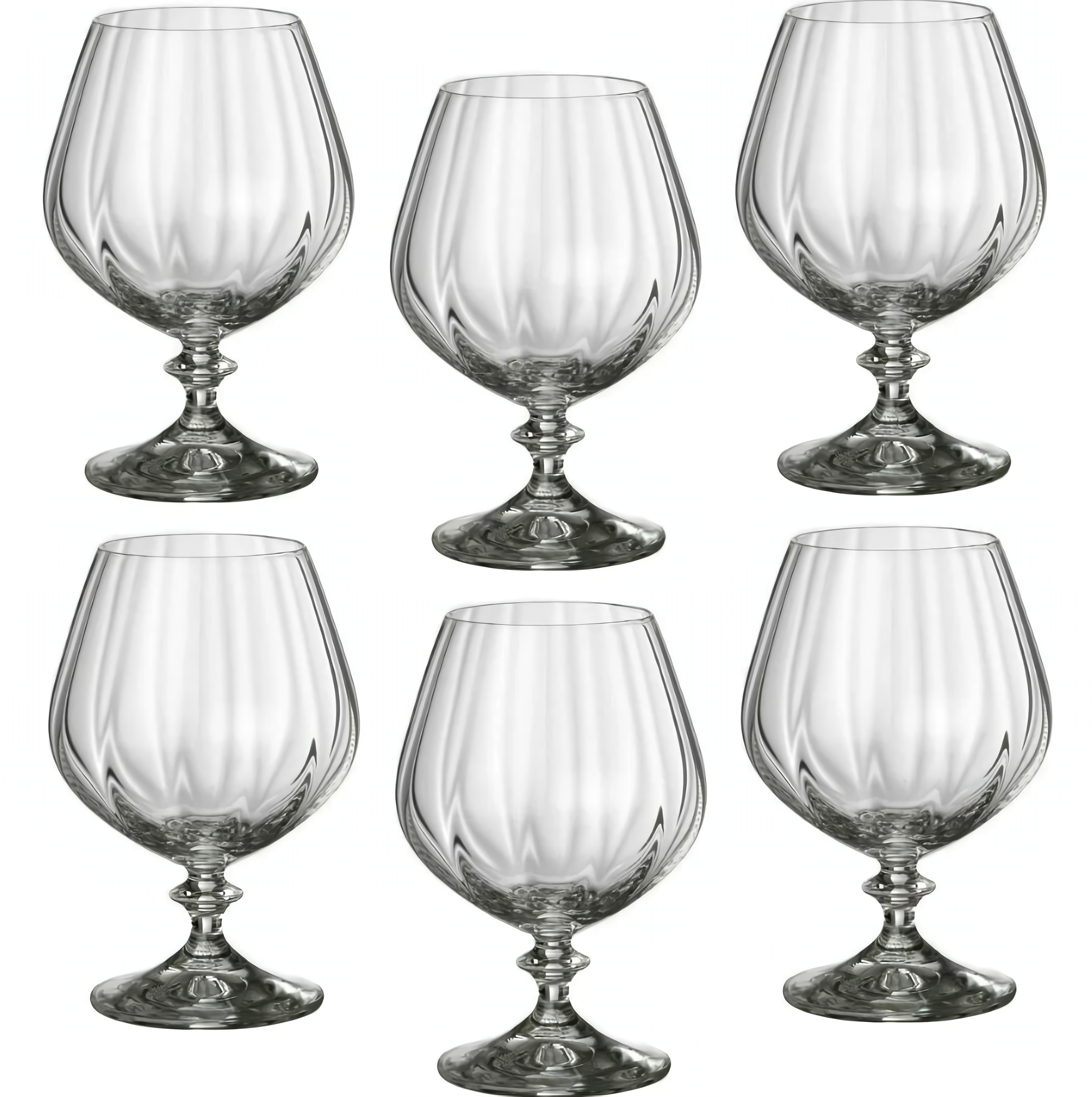 Набор бокалов Bohemia Crystal "Анжела", для бренди, стекло, 400мл, 6шт