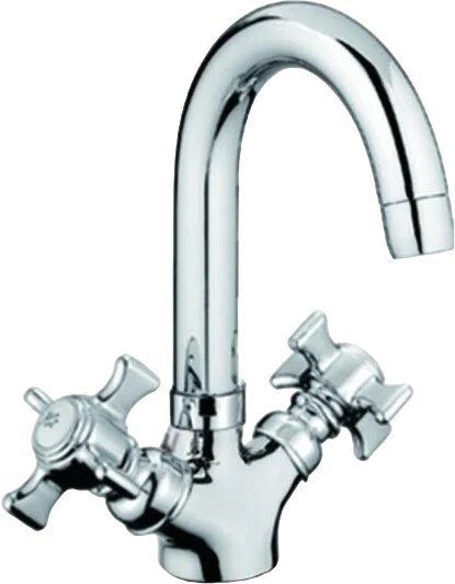 Смеситель для кухни D-lin D153807-D с поворотным изливом, хром, глянцевый, вентильный