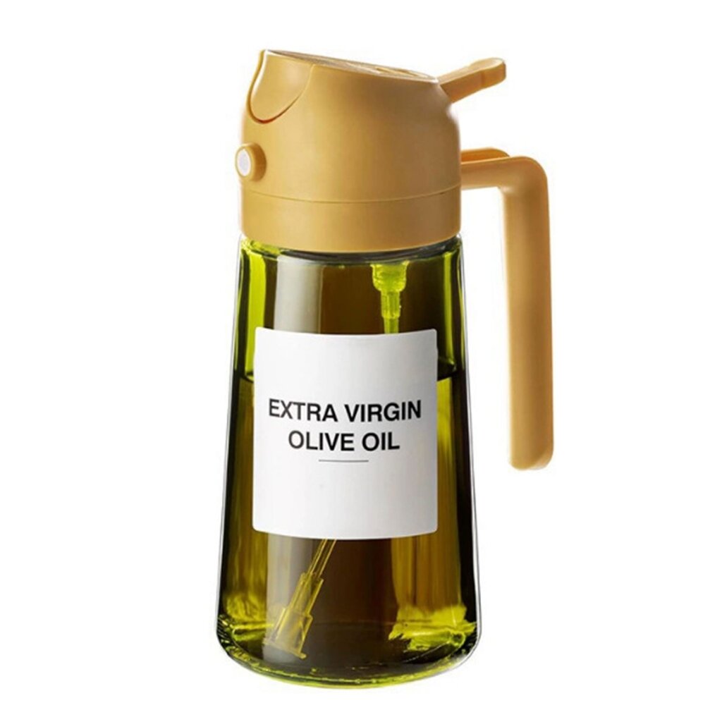 Стеклянный распылитель масла 470мл, двойной распылитель, защита от протекания, кухонная утварь