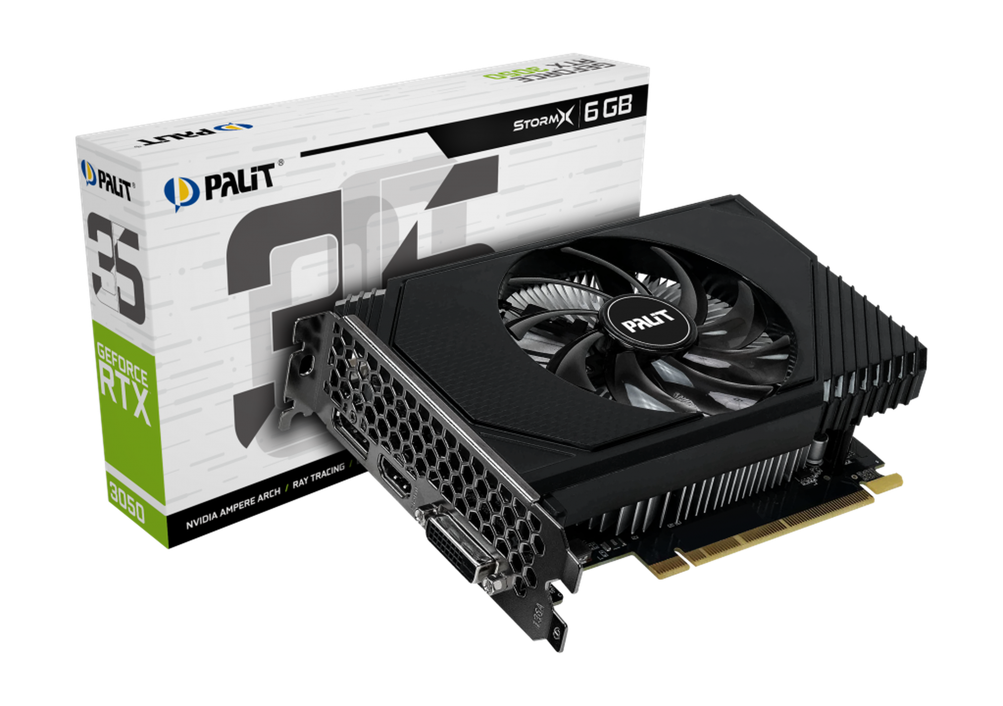 Видеокарта Palit GeForce RTX 3050 STORMX V1 6GB (NE63050018JE-1072F)