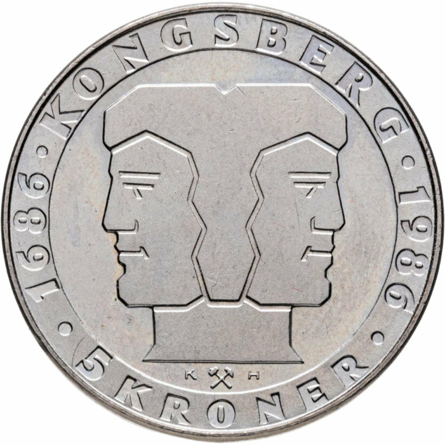 Норвегия 5 крон (kroner) 1986 300 лет норвежскому монетному двору