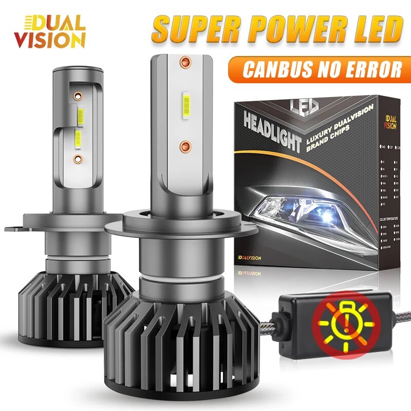 H4 H7 Светодиодные фары CANBUS H1 H11 Противотуманные фары H8 9005 HB3 9006 HB4 Turbo Led Автолампы Hi-Lo Beam Супер яркие 6000K 12V