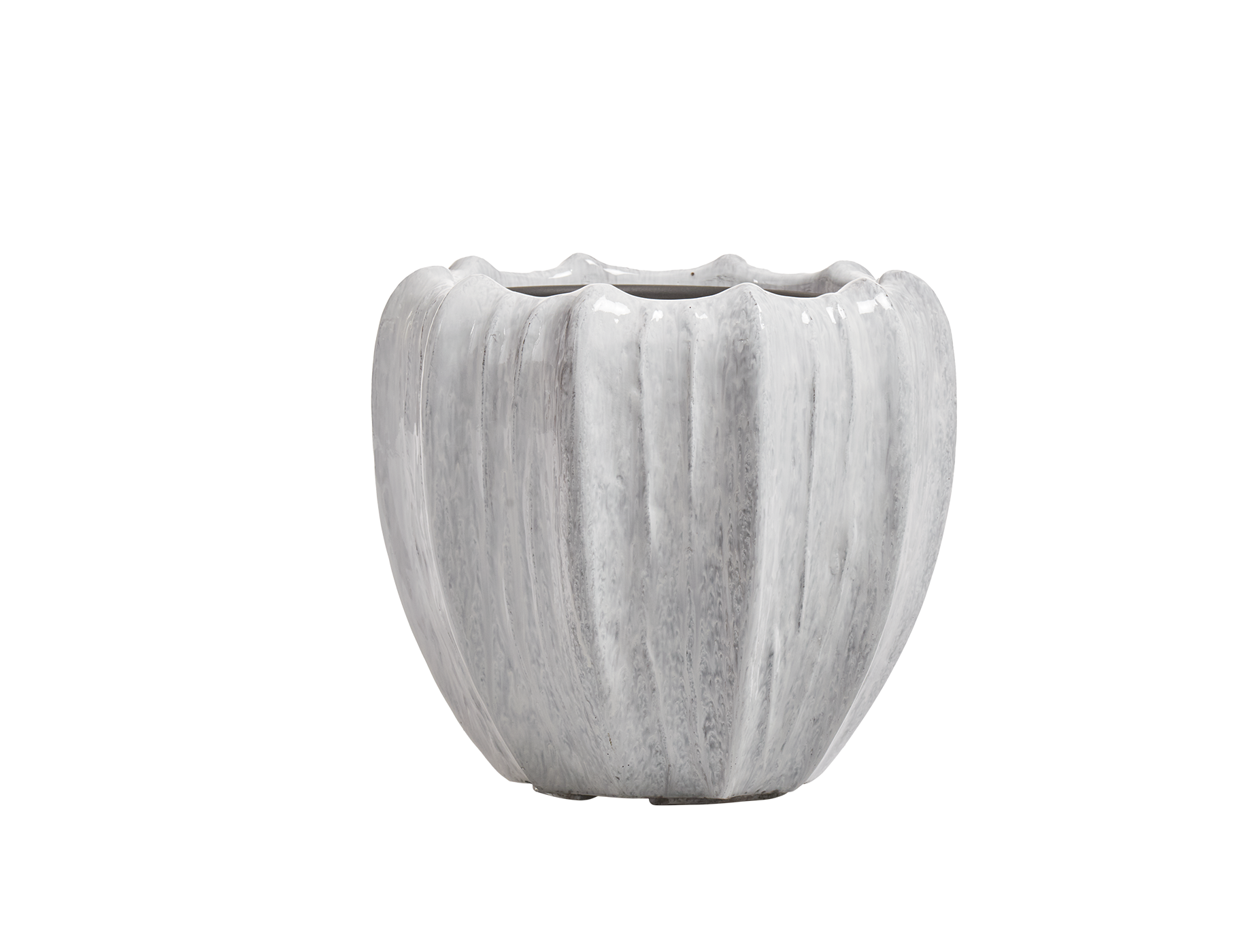 Кашпо TREEZ Effectory Aura Чаша Жемчужный лак д-38, в-34 см