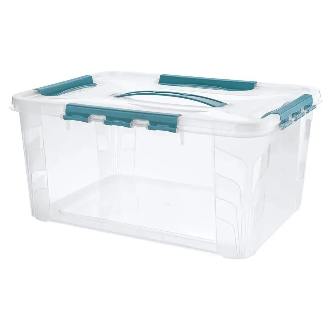 Ящик для хранения 'Grand Box' 15.3л, 390х180мм, пластиковый с замками и ручкой