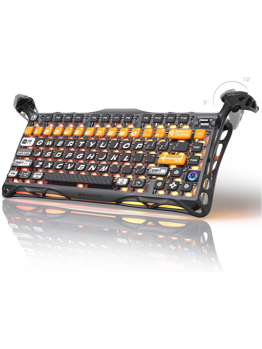 Gravastar Mercury K1 Pro CyberFlare, черный/оранжевый, игровая клавиатура