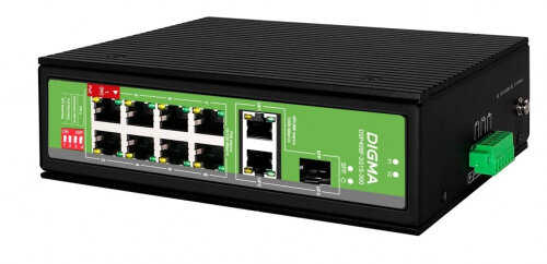 Коммутатор Digma DSP408F-2G1S-300 (L2) неуправляемый