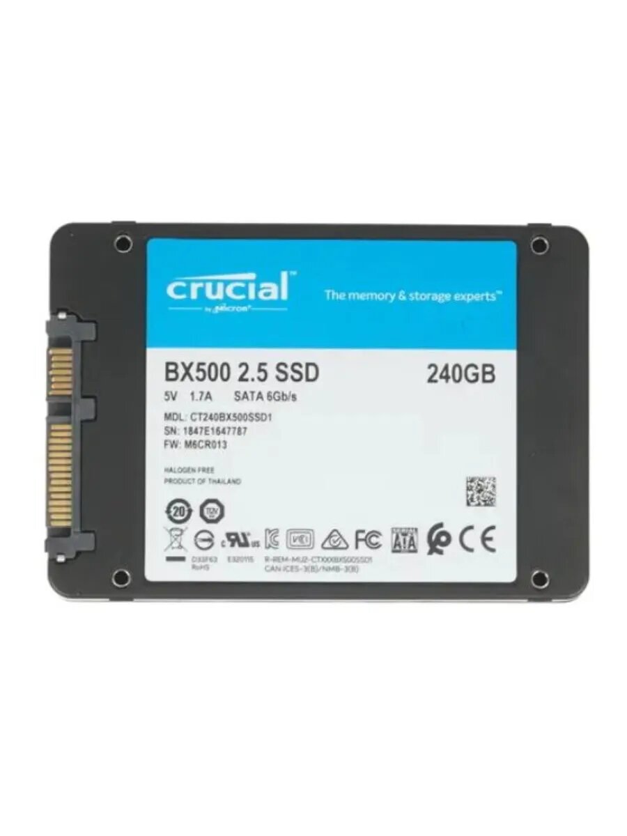 240 ГБ 2.5" SATA накопитель BX500 CT240BX500SSD1 - SATA