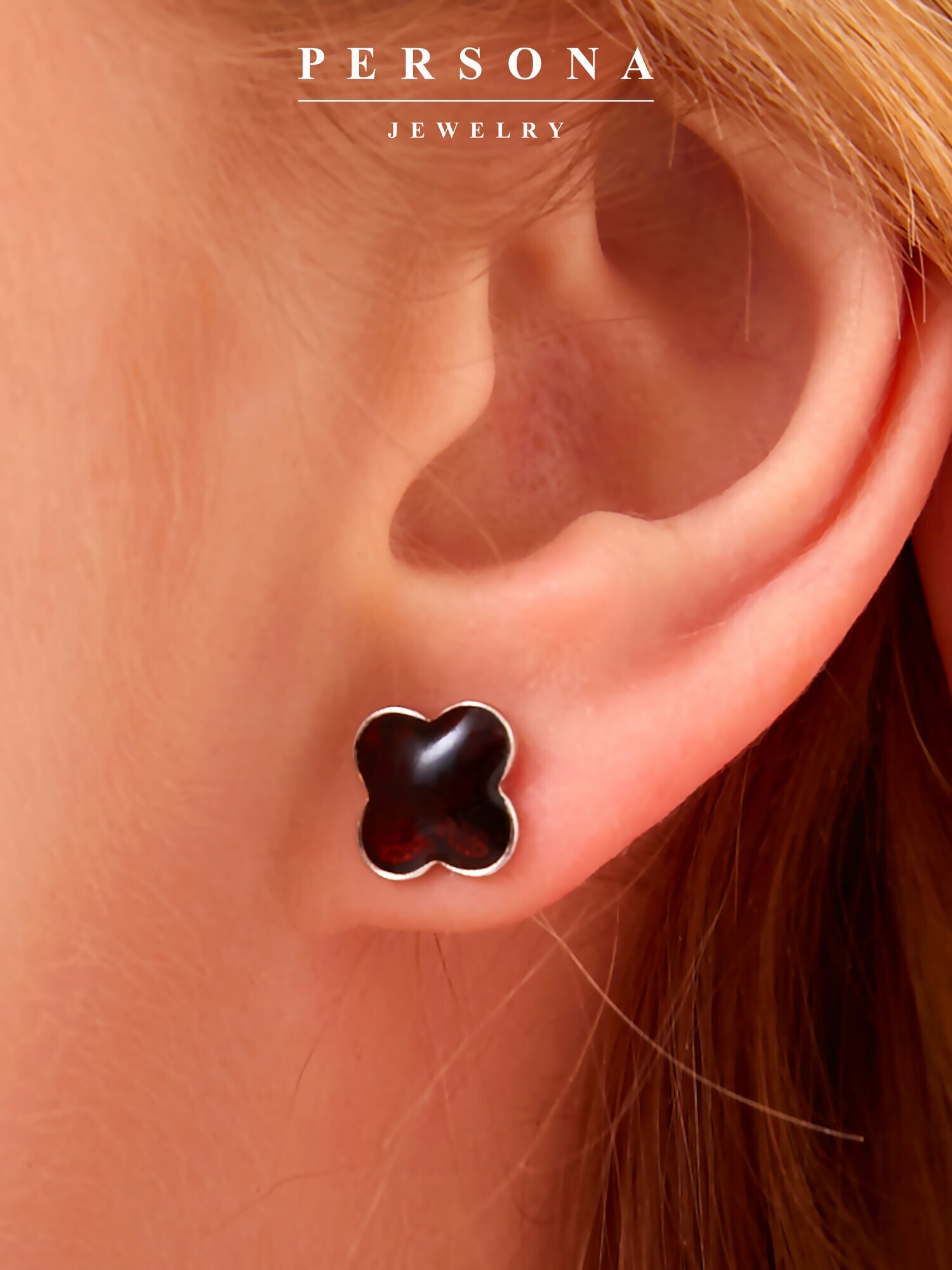 Серьги пусеты, серебро, 925 проба, родирование, эмаль