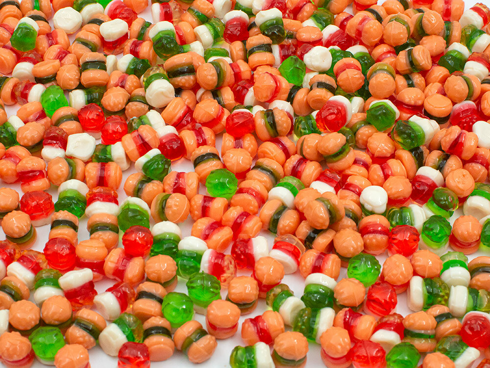 Мармелад жевательный "3D Бургер с начинкой" 1кг LECHAO/Китай