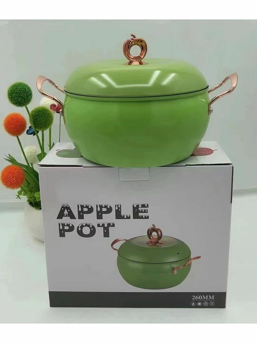 Кастрюля для яблочного супа с антипригарным покрытием, подарок для дома, тонкая железная бинауральная кастрюля большой емкости, 8 литров