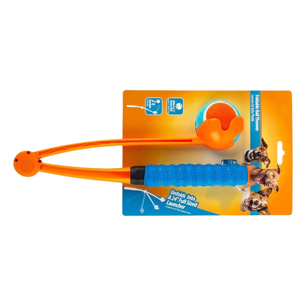 Складной метательный кий для собак на открытом воздухе для тренировок портативное ручное метательное устройство с теннисным мячом 6 см