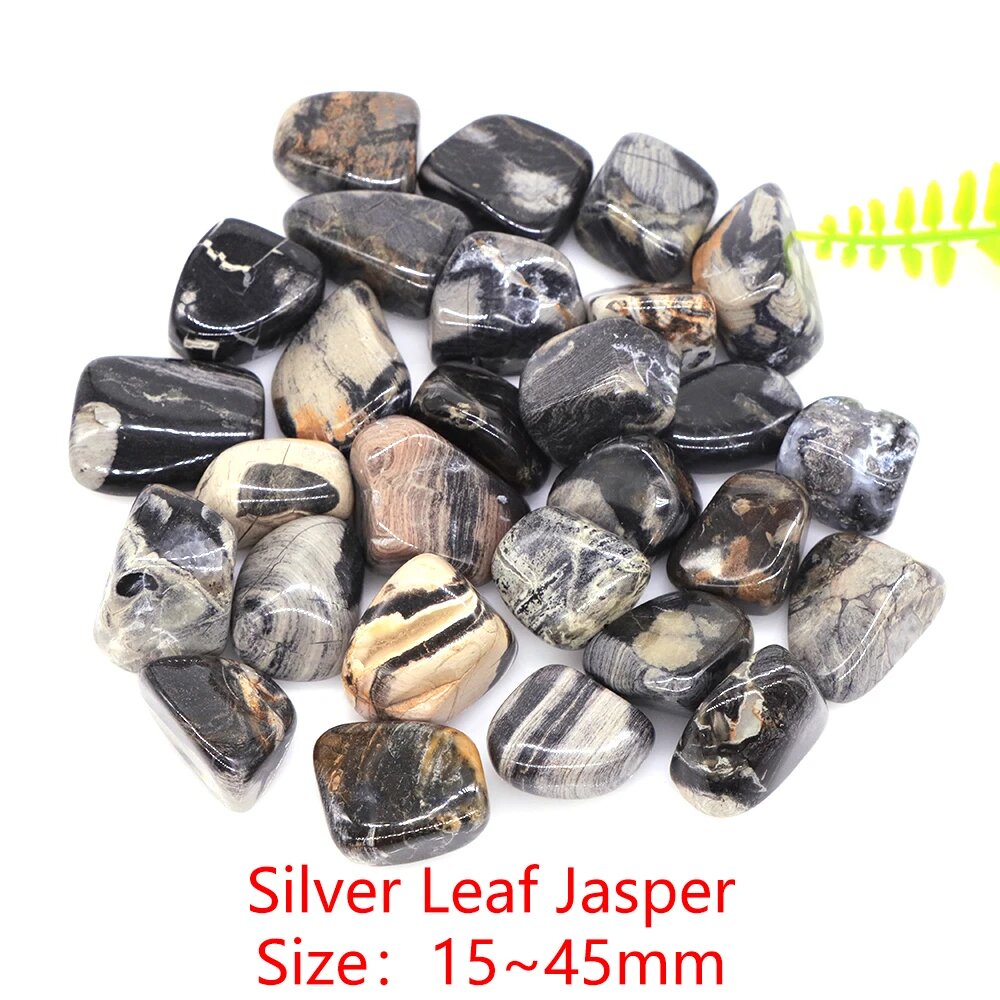 Камни для аквариума Серебряный, 100g, Silver Leaf Jasper