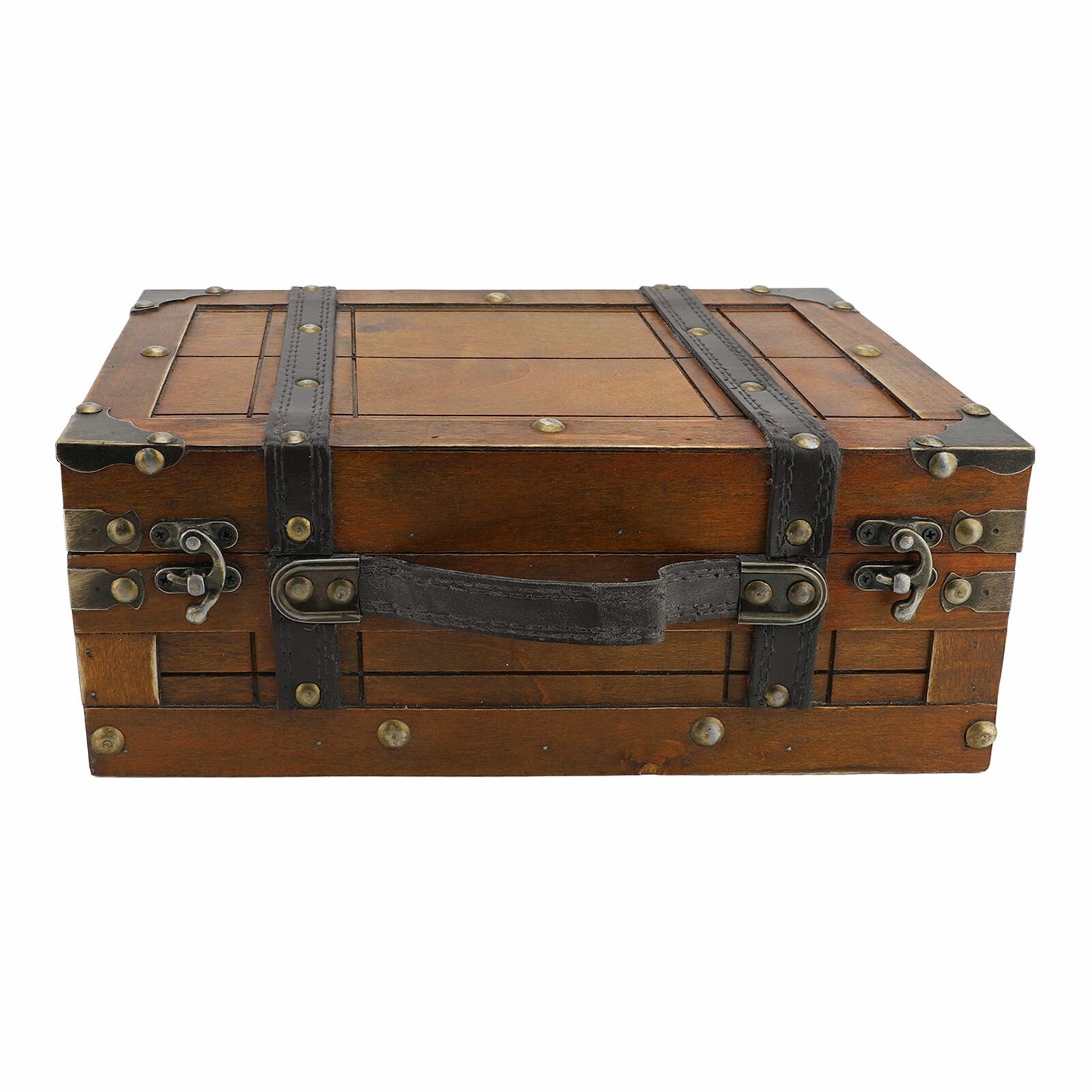 Винтажный ящик для хранения из искусственного дерева, небольшой декоративный чемодан в старинном стиле, потертый, жёлтый, для организации пространства дома