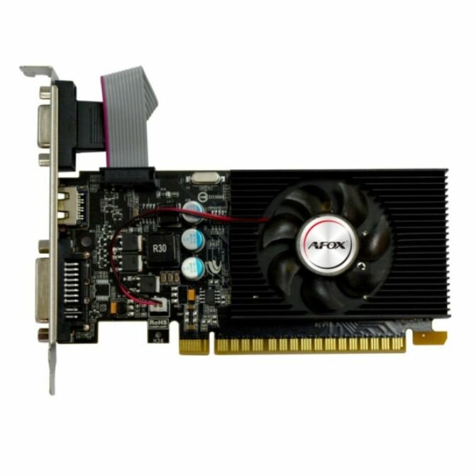 Видеокарта AFOX GeForce GT 730 LP 4G (AF730-4096D3L5) - 4 ГБ, GDDR3, 128 бит, DVI, HDMI, VGA (D-Sub), GPU 700 МГц