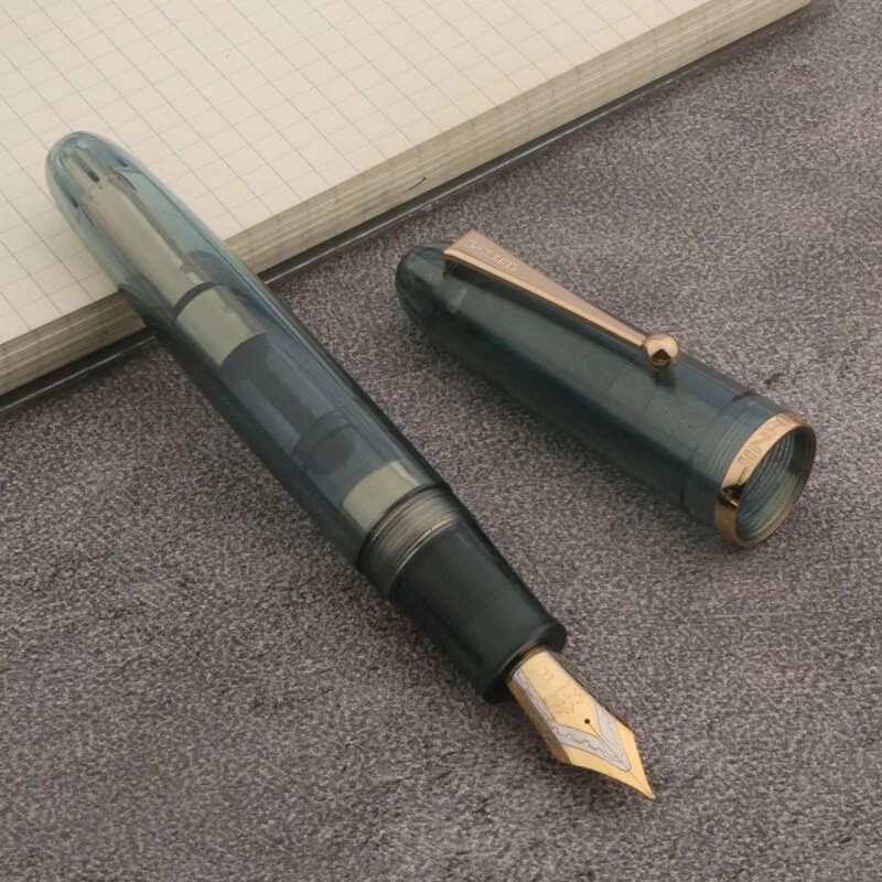 Перьевая ручка JinHao 9019 dadao прозрачная 40 мм ЭФ, Transparent blue