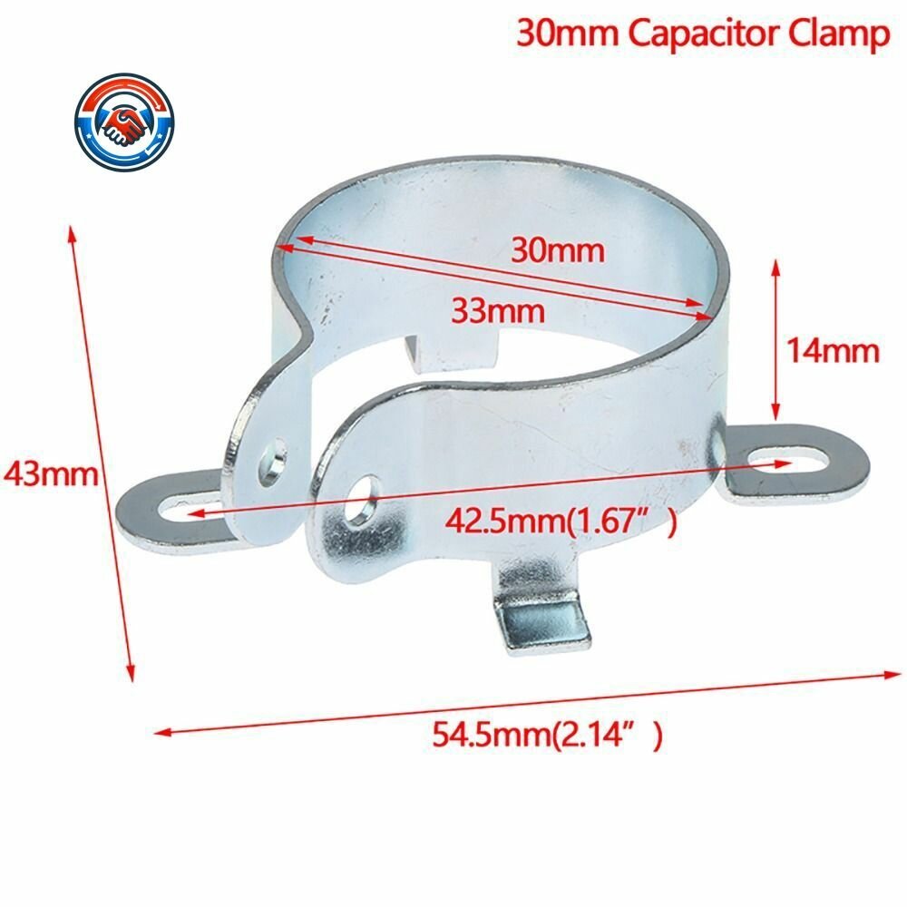 Площадка под хомуты диаметром 25-40 мм, лужёная поверхность, комплект зажимов конденсатора для надёжного крепления труб и проводов