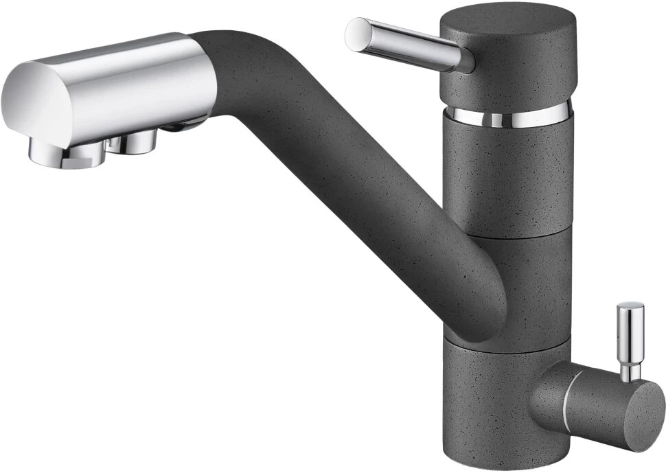 Смеситель для кухни Emar 3008.7 с подключением к фильтру, антрацит