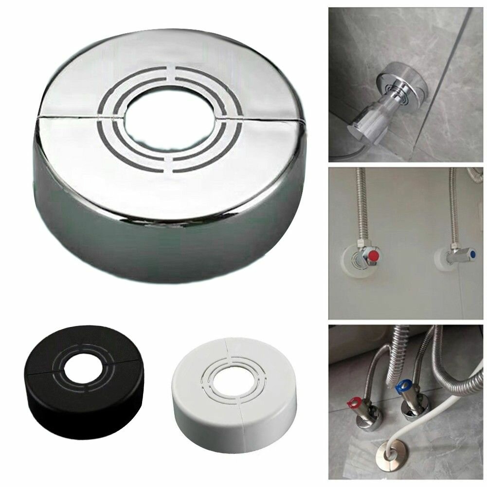 1 шт. Декоративная крышка для смесителя из АБС-пластика, душевая хромированная отделка, настенные покрытия для водопроводных труб, аксессуары для ванной комнаты, черный, серебристый, белый