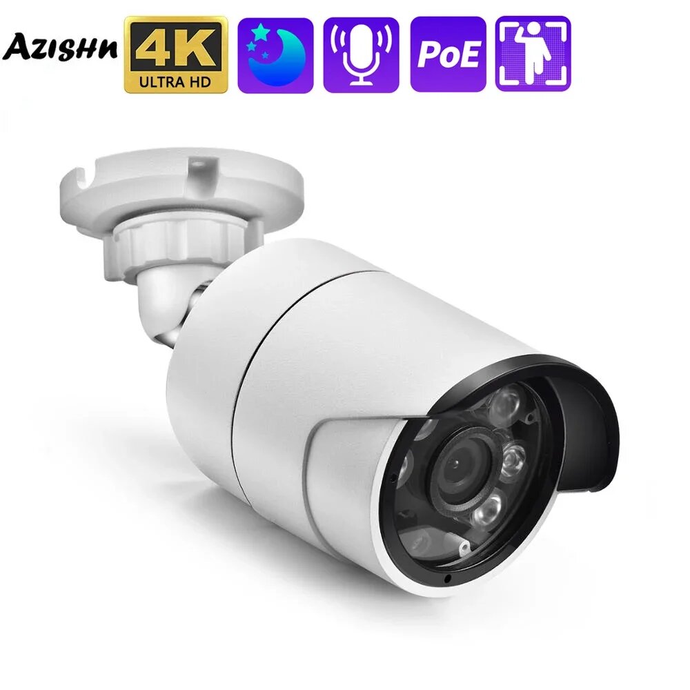 AZISHN IP-камера 8MP 4K цветное ночное видение