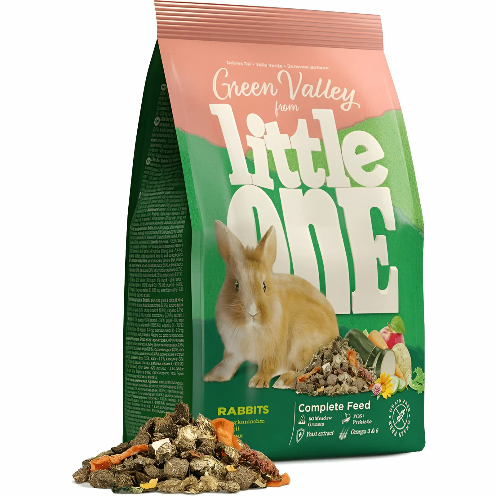 LITTLE ONE Green Valley 750 г корм для кроликов из разнотравья х 4 упаковки
