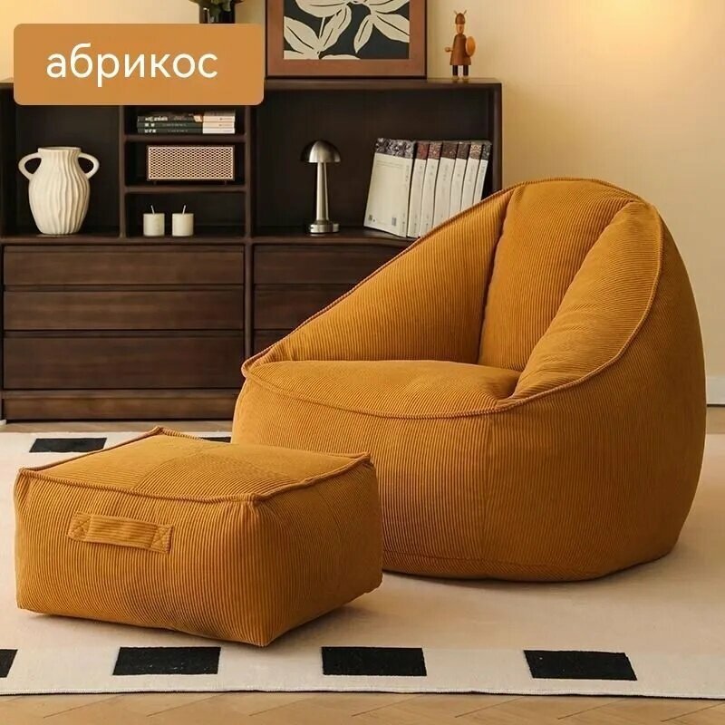 Кресло-мешок Трон, Капвелюр, Размер M, темно-коричневый