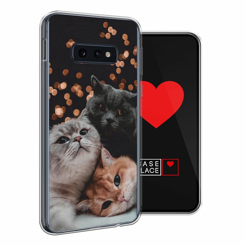 Чехол на Samsung Galaxy S10E / Самсунг Галакси S10E с принтом "Кошачьи обнимашки" — фото 1
