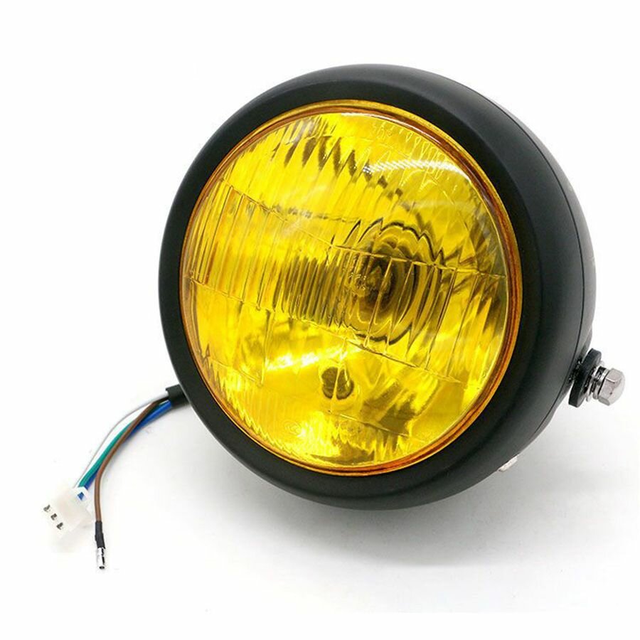 6,5-дюймовая боковая круглая фара 12 В для мотоцикла, с желтым светом, дальний/ближний свет, универсальная