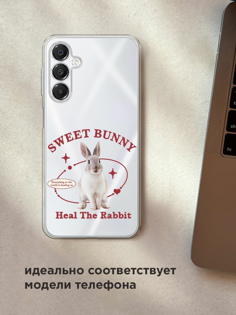 Чехол на Samsung Galaxy A16 / Самсунг А16 с принтом "Heal the rabbit", прозрачный — фото 1