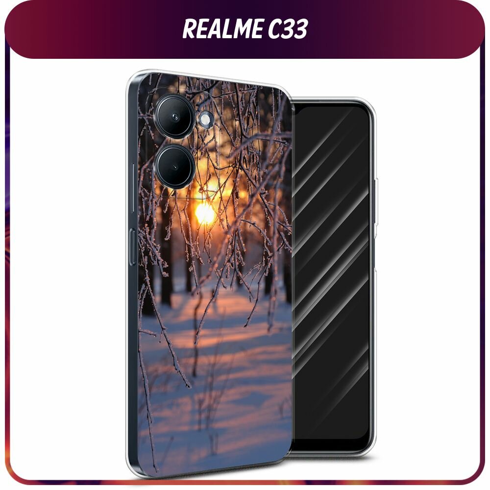 Силиконовый чехол на Realme C33 / Реалми С33 с принтом Зима 7