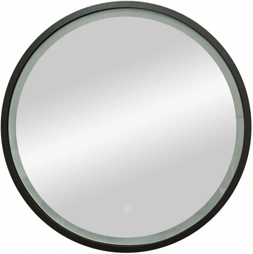 Зеркало Art&Max Livorno AM-Liv-800-DS-F-Nero 80x80 см, с LED-подсветкой, сенсорным выключателем, диммером, черный матовый