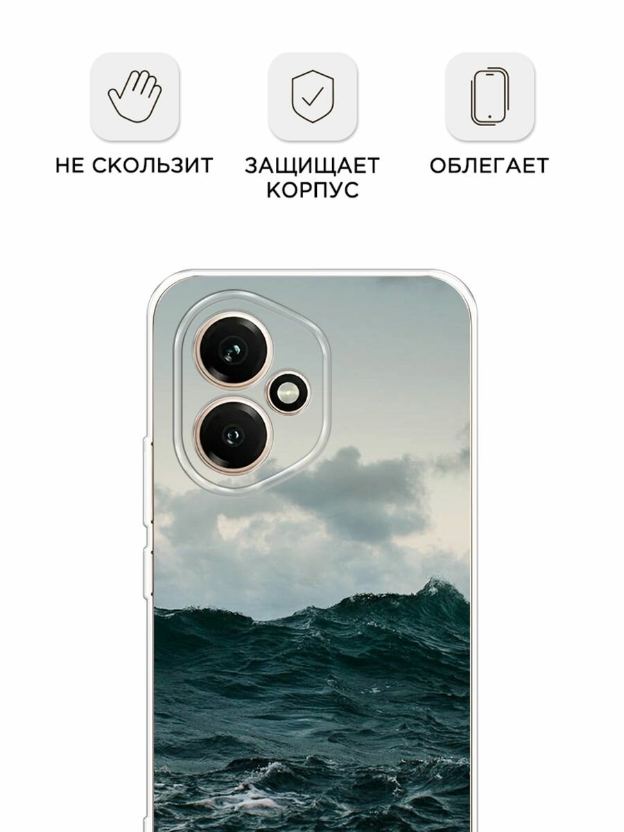 Силиконовый чехол на Honor 400 / Хонор 400 с принтом "Волны 11" — фото 1