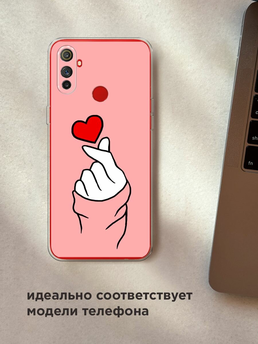 Силиконовый чехол на Realme C3 / Реалми C3 с принтом "Милое сердечко" — фото 1