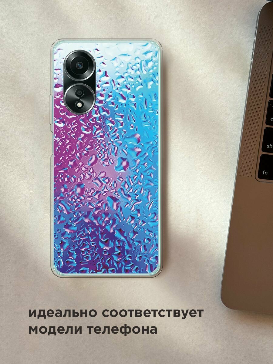 Чехол на Oppo A58 4G / Оппо A58 4G с принтом "Капли на стекле" — фото 1