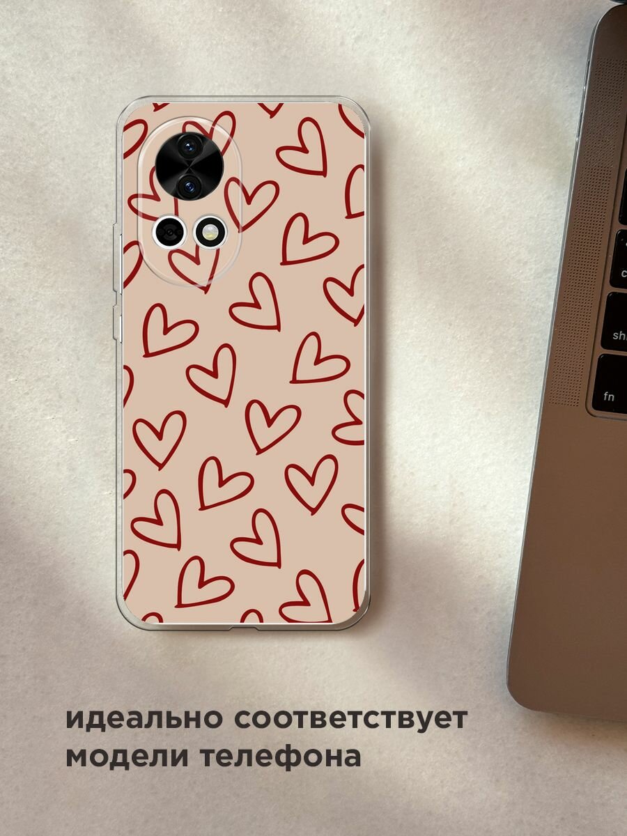 Чехол на Huawei Nova 12/Nova13 / Хуавей Нова 12/Нова 13 с принтом "Little hearts doodles 1 - 14 февраля" — фото 1
