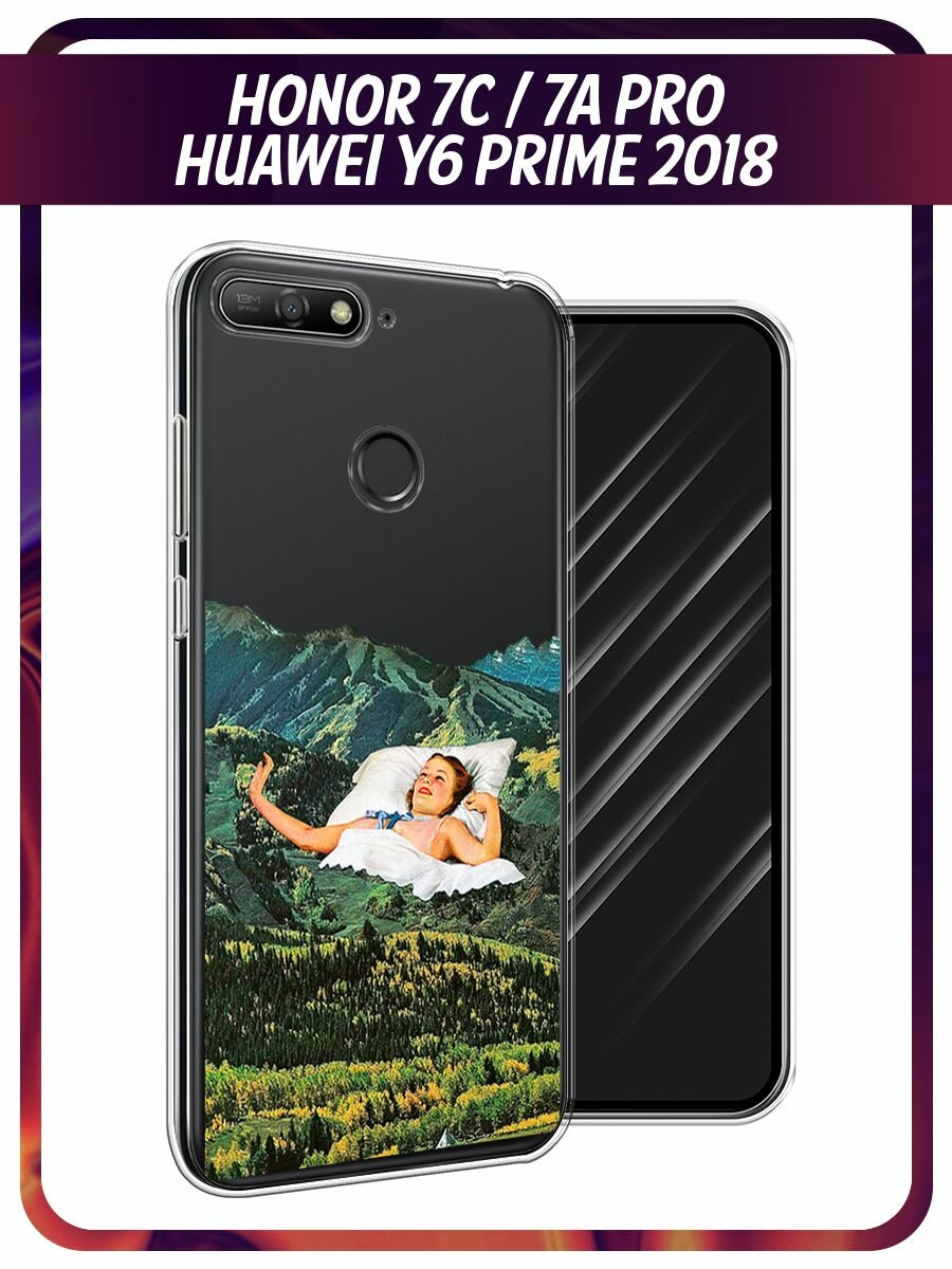Чехол на Honor 7C/7A Pro/Huawei Y6 Prime 2018 / Хонор 7С/7А Про с принтом Good morning, my darling, прозрачный